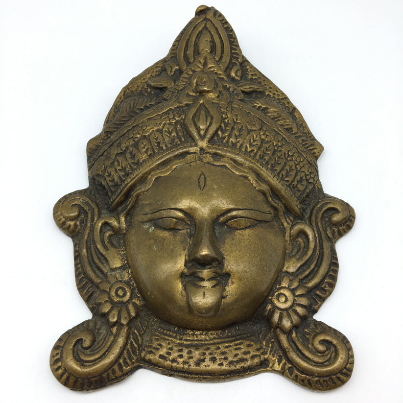 Vintage Decorative Brass Face Mask Mata Durga India Goddess - Hanging ...