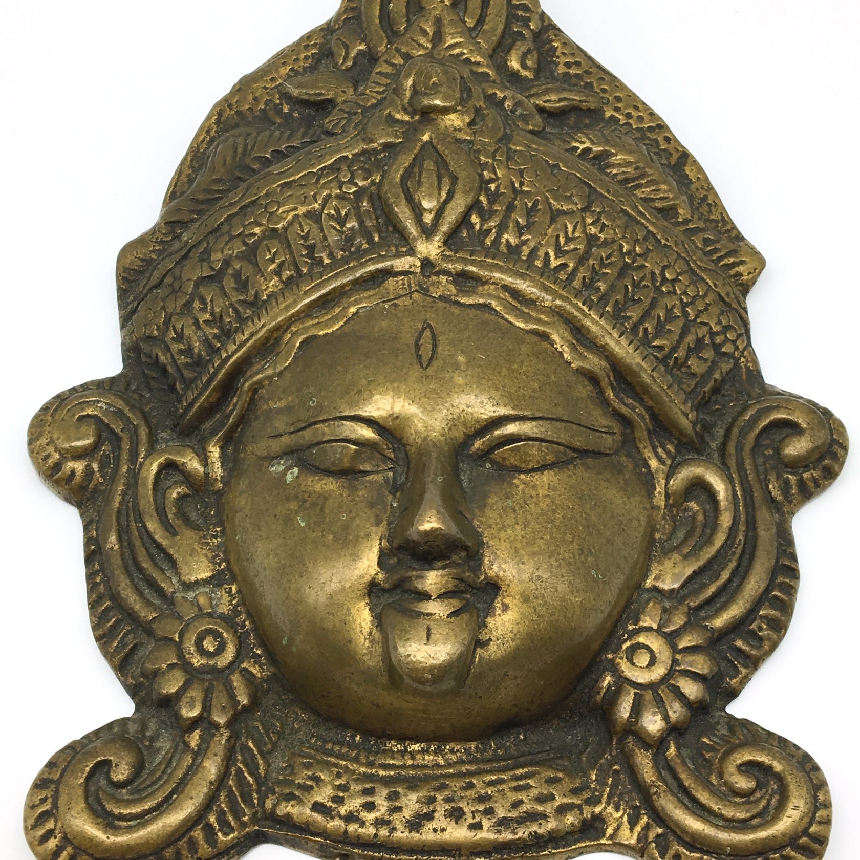 Vintage Decorative Brass Face Mask Mata Durga India Goddess - Hanging ...